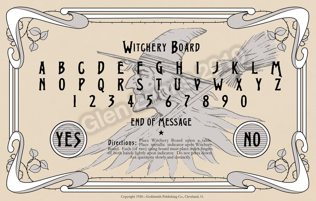 Instant Download Hi-res Antique 1920 "witchery Board" Ouija Board With ...