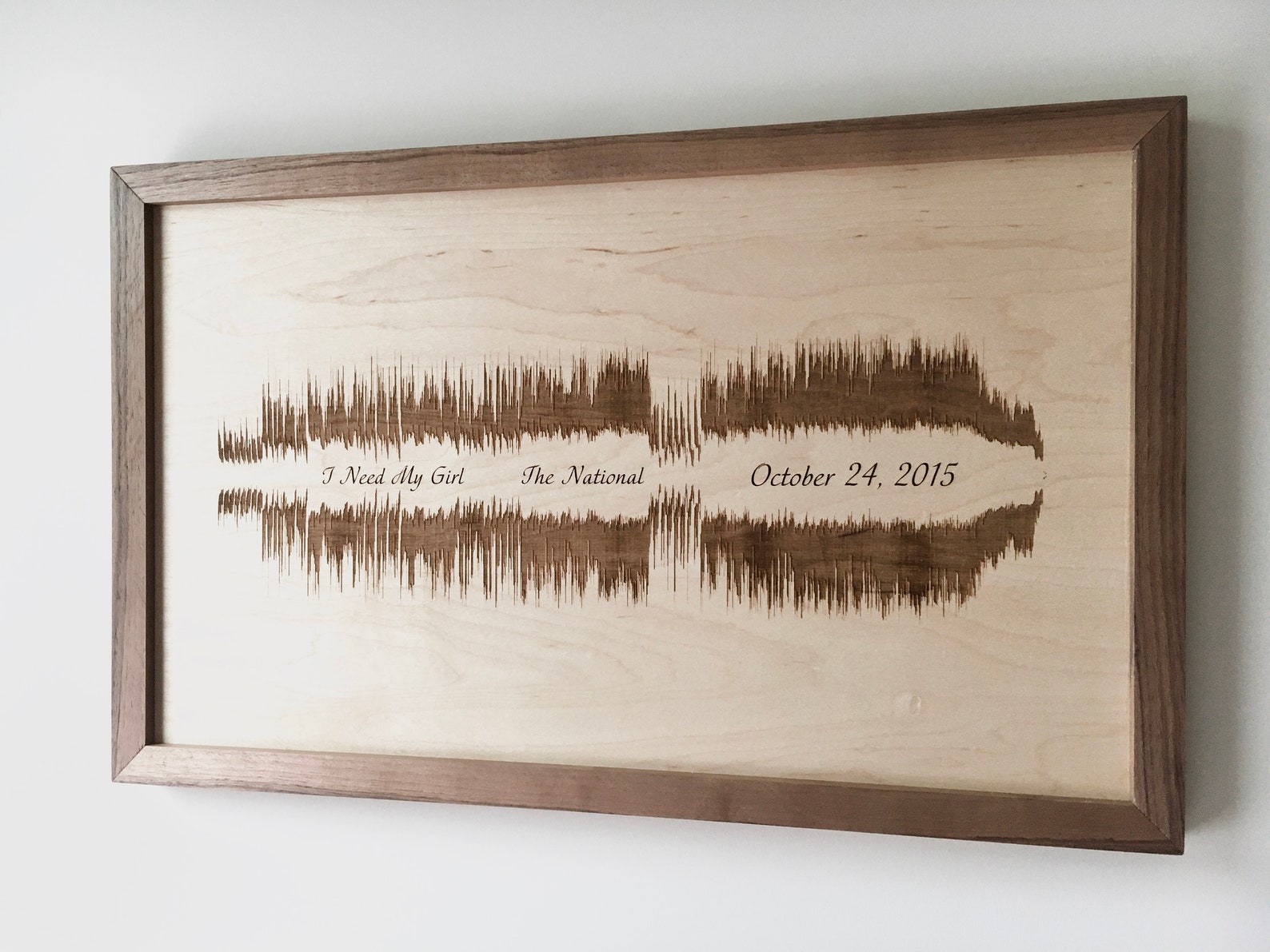 Engraved Sound Wave Wall Hanging Customized to Your Favorite Song or ...