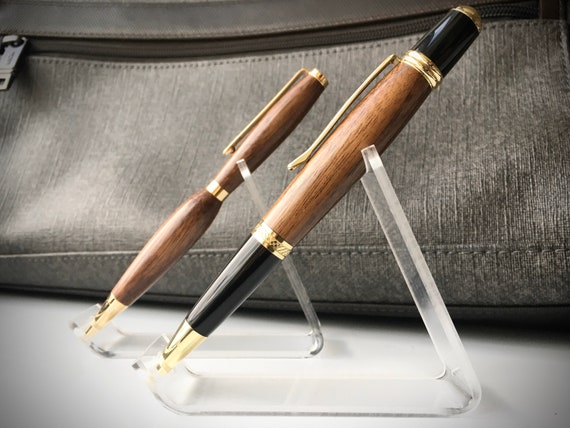 Walnut Wood Pen Hand Turned Executive and Slimline | Etsy