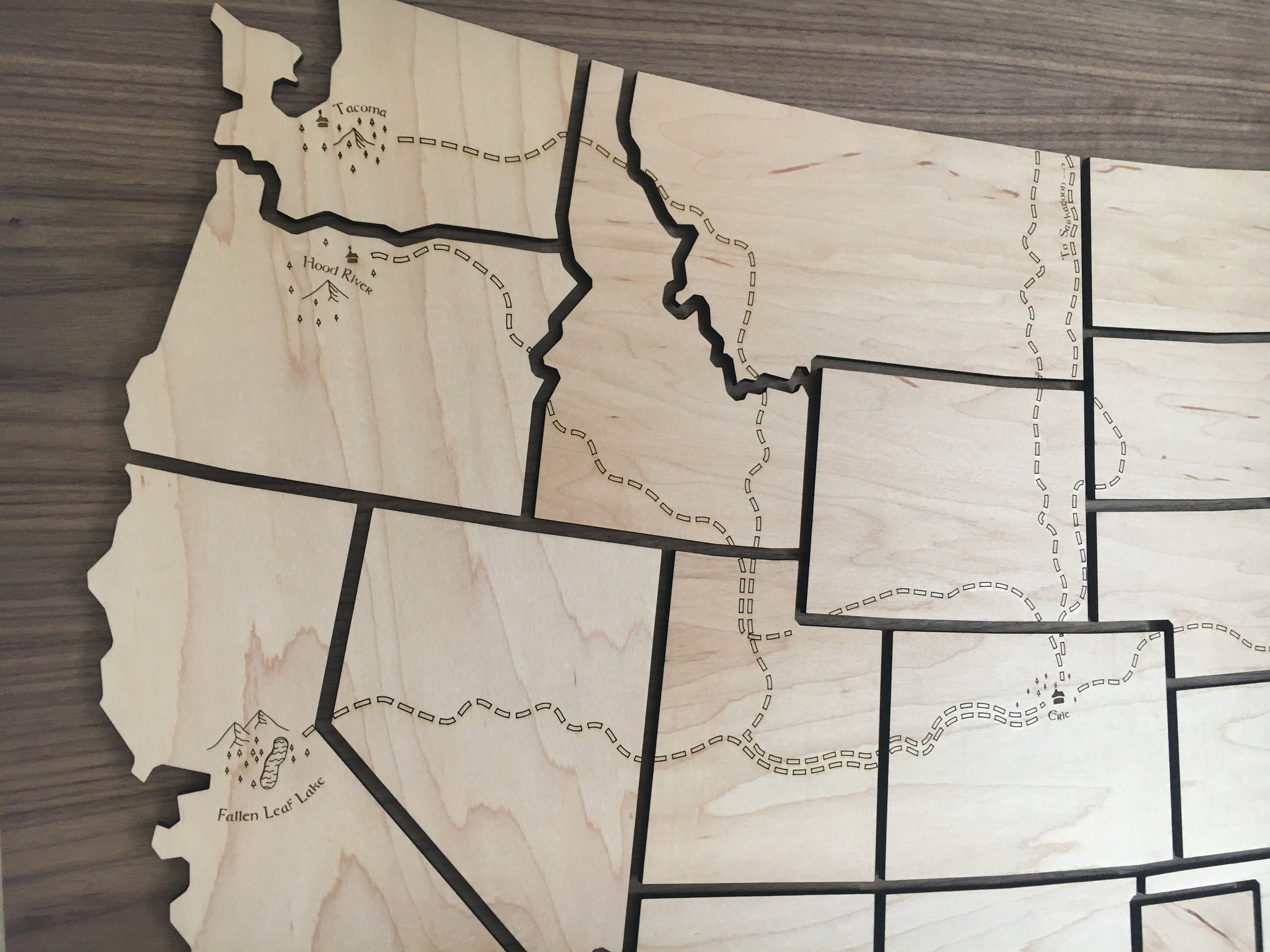 Customizable US Travel Map - Magnetic Wood Pieces for Ongoing ...