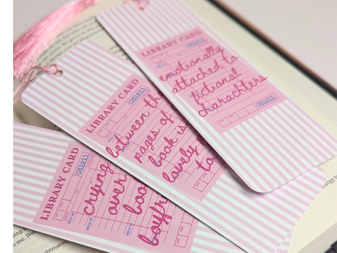 Bulk Bookmarks Library Card Style Set Bookish Gifts for Readers ...