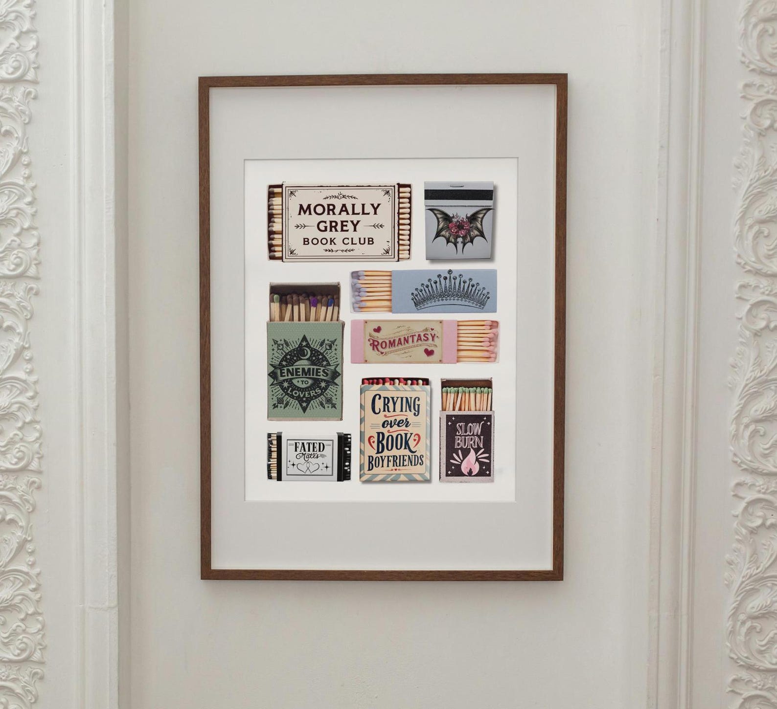 Romantasy Book Tropes Matchbox Print Enemies to Lovers Poster Slow Burn ...