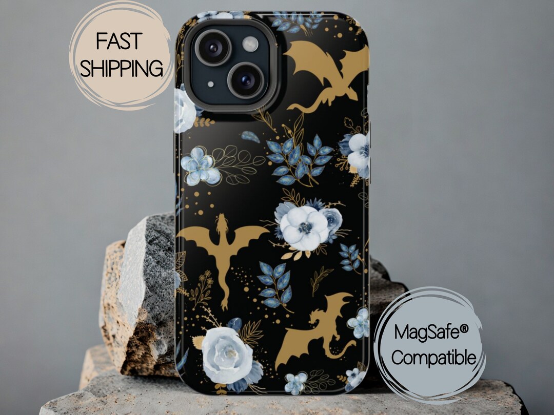 Iphones Magsafe Compatible Case Whimsical Dragon Flower Phone Case for ...