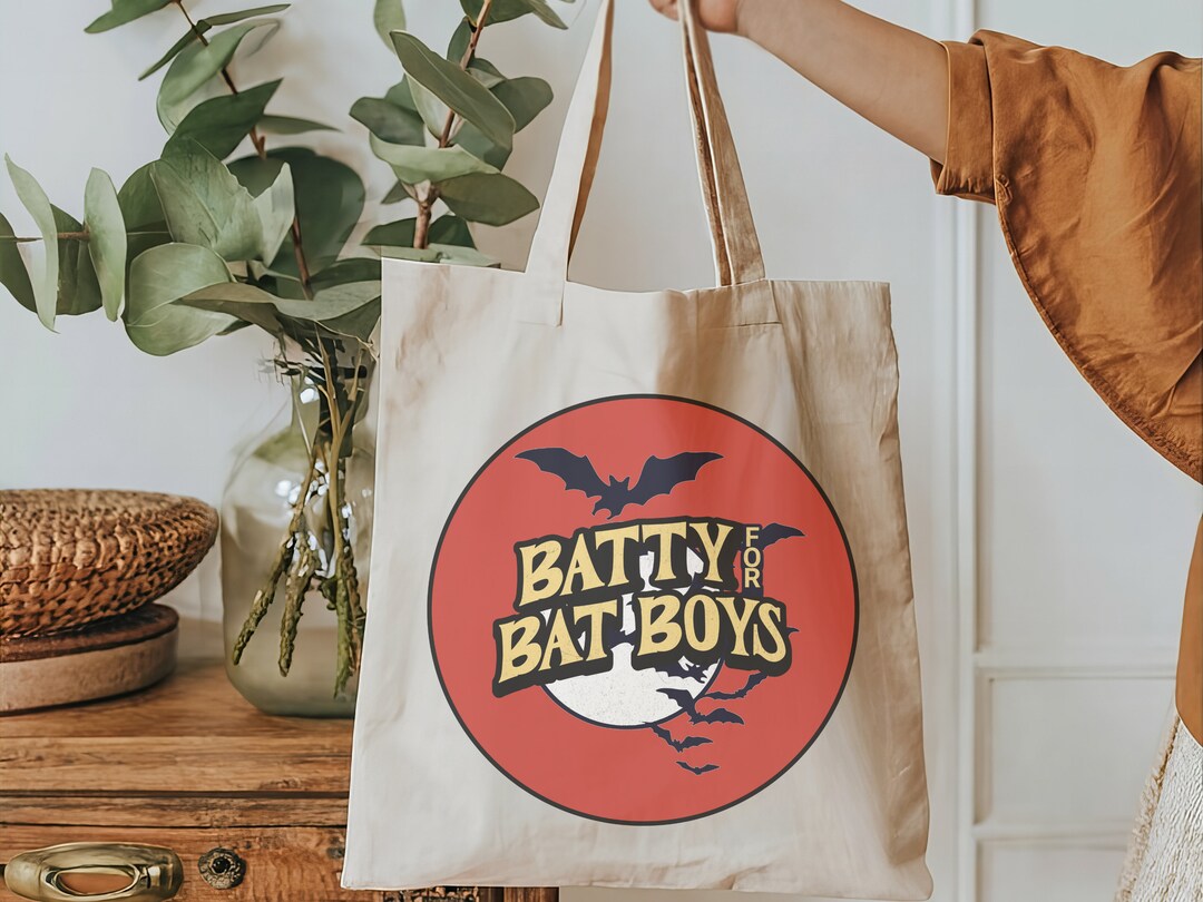Distressed Comic Book Batty for Bat Boys Canvas Tote Book Bag Gift for ...