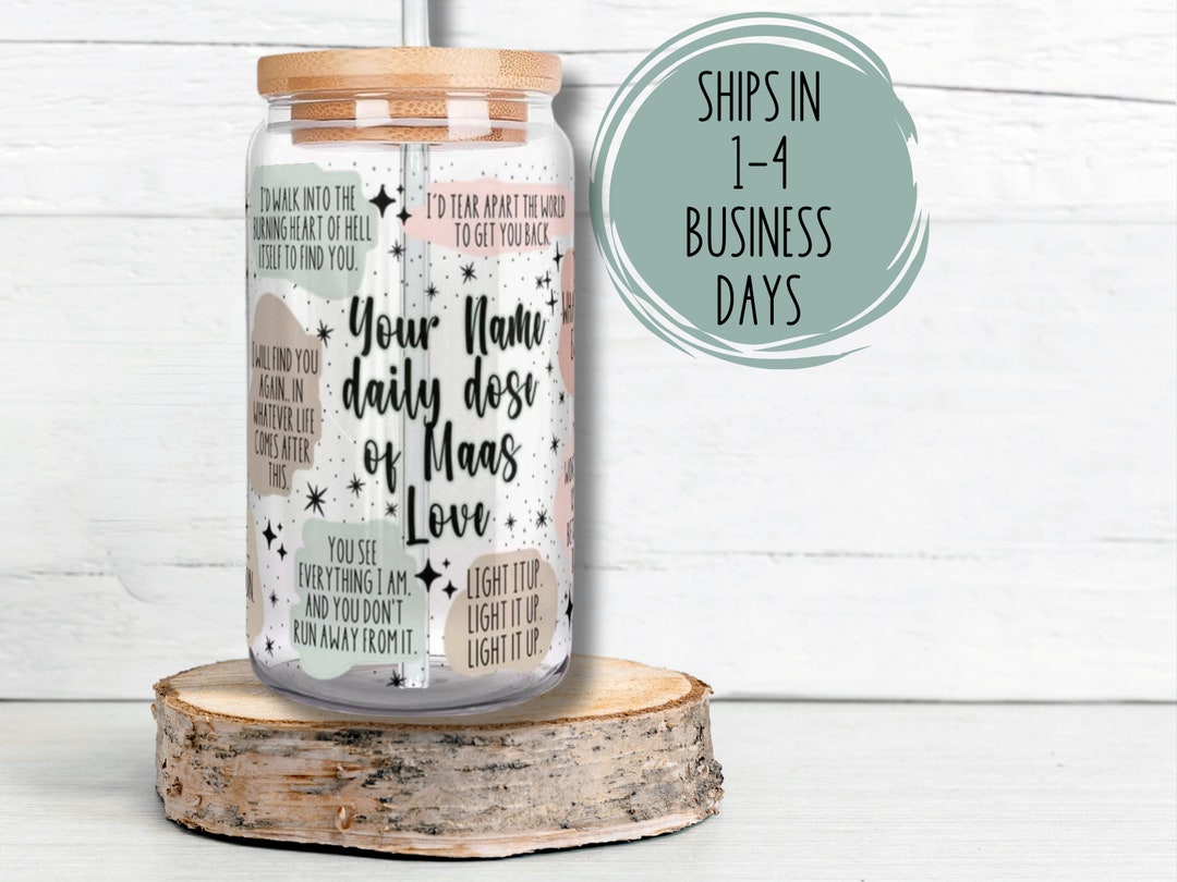 Personalized ACOTAR Iced Coffee Cup Fan Favorite Love Quotes From ...