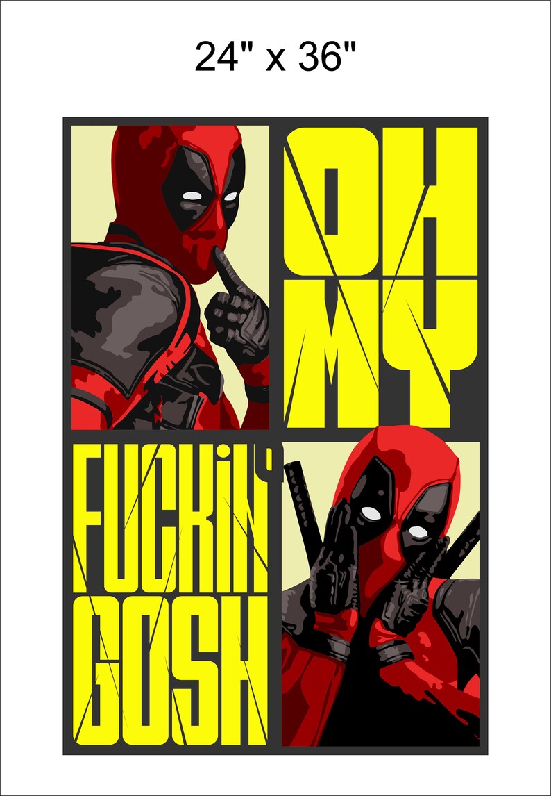 Deadpool Wall Art Art Decor Pop Art Color Print Deadpool | Etsy