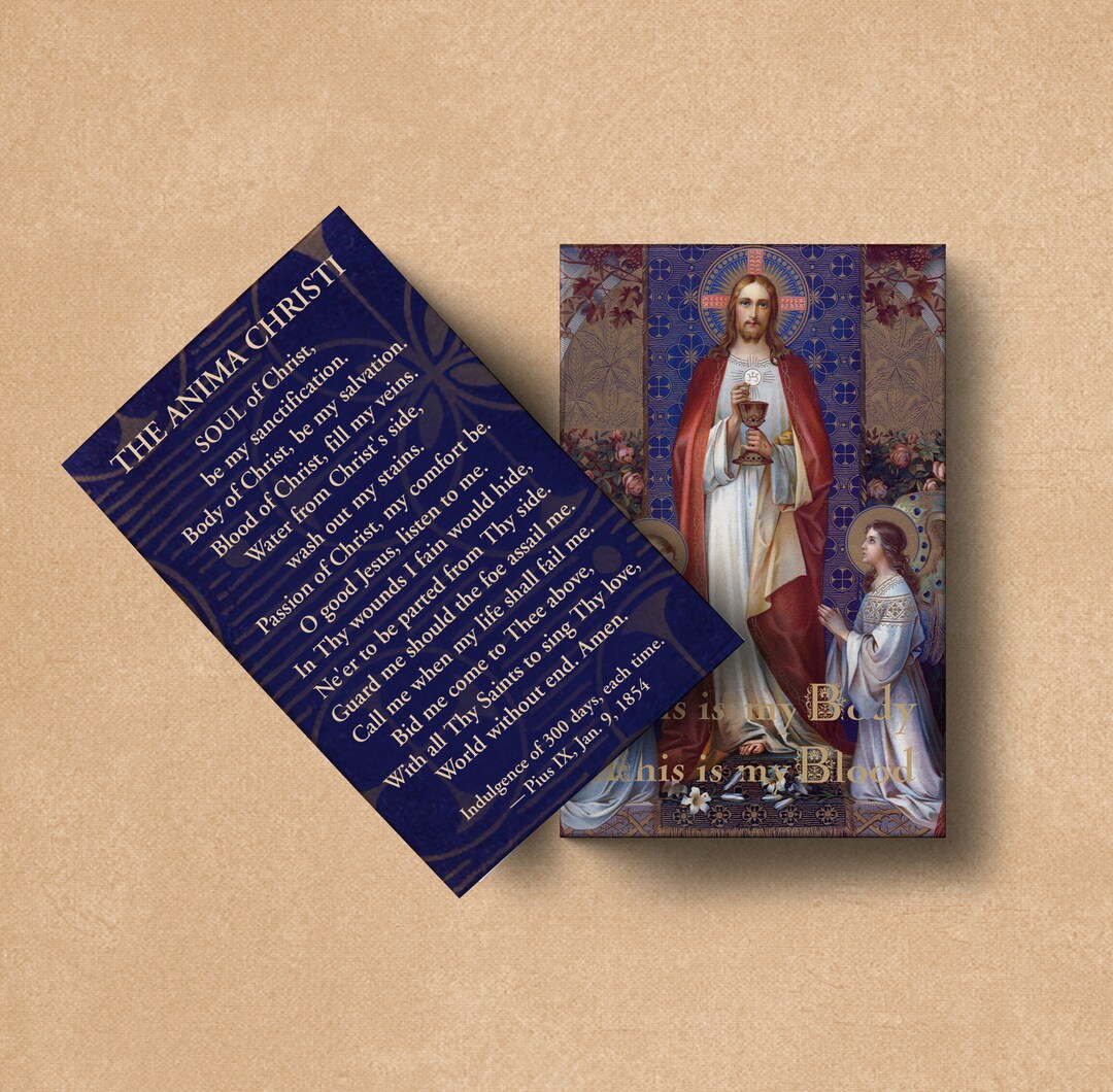 First Communion Prayer Card Body and Blood of Christ Prayer Card ...