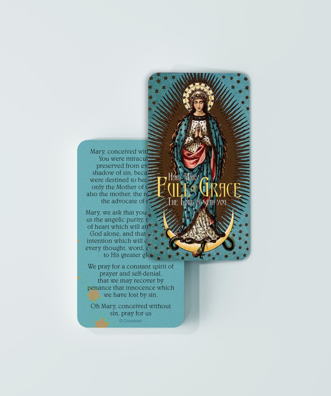 Immaculate Conception Prayer Card Full of Grace Prayer Card Catholic ...