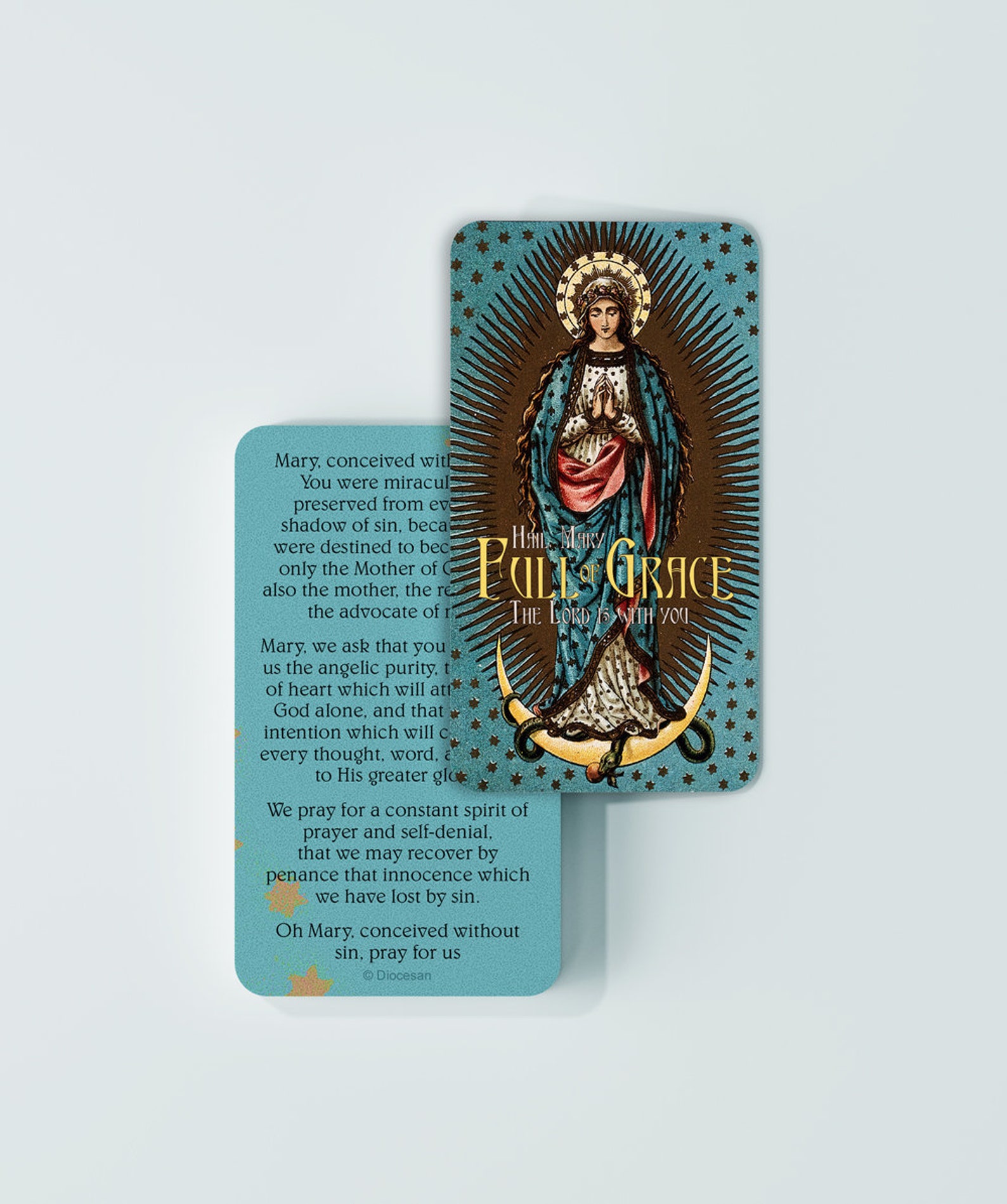 Immaculate Conception Prayer Card Full of Grace Prayer Card Catholic ...