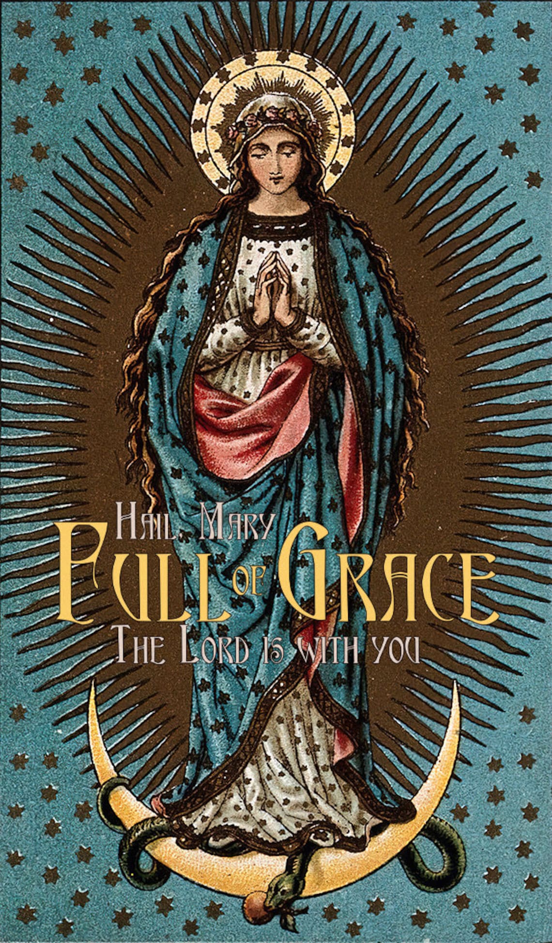 Immaculate Conception Prayer Card Full of Grace Prayer Card Catholic ...