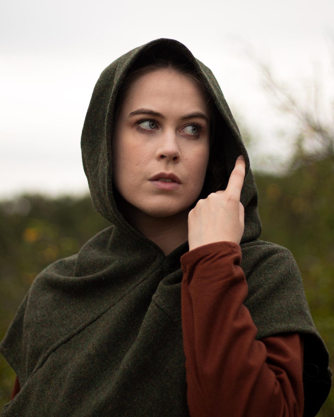 Large Skjoldehamn Hood 100% Wool Hand Stitched Forest Green - Etsy