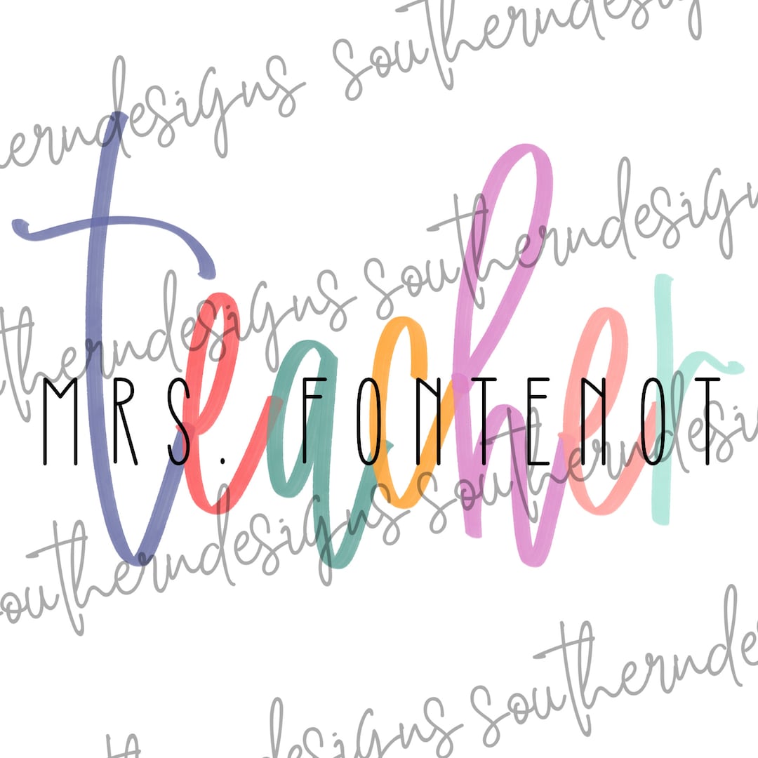 Custom Teacher Design Png, Teacher Name Png, Digital Download, Teacher ...