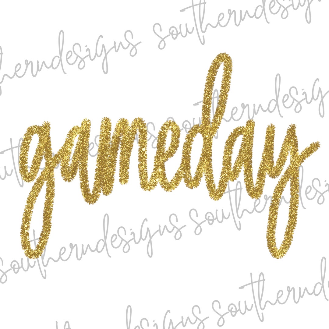 GAMEDAY FAUX Tinsel PNG, Gold Gameday Tinsel, Gameday Png, Gameday ...