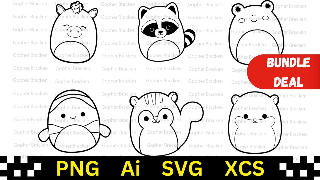 Squishmallow Laser Cut Files XCS SVG Ai & PNG - Etsy