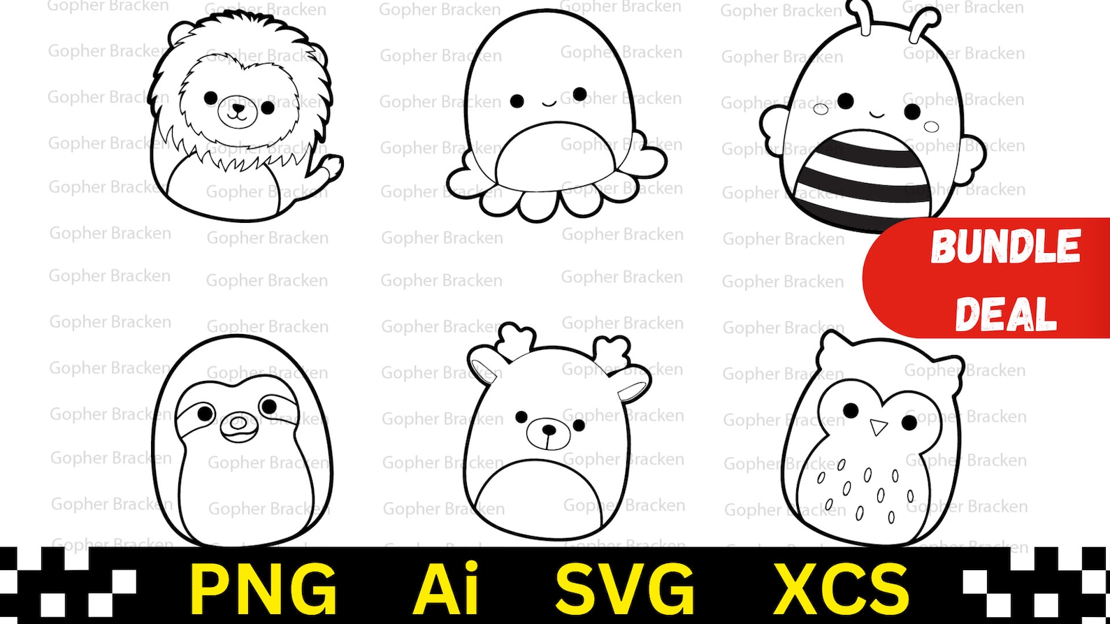Squishmallow Laser Cut Files XCS SVG Ai & PNG - Etsy