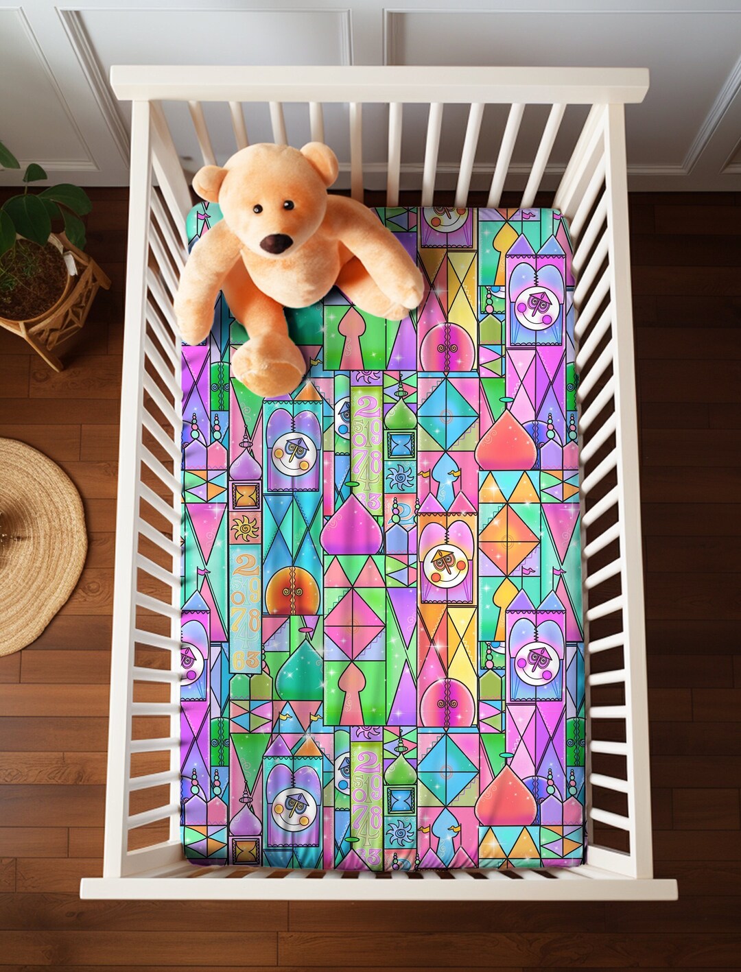 Small World Nursery Crib Sheet, Baby Shower Gift, It's a Small World ...