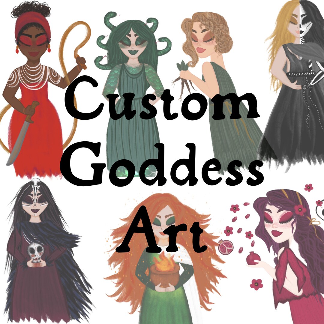 CUSTOM GODDESS Art—custom Goddess Digital Art Card or Grimoire Page ...