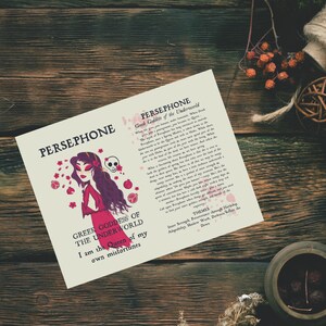 Persephone—grimoire Page Printable Book of Shadows Digital Download ...