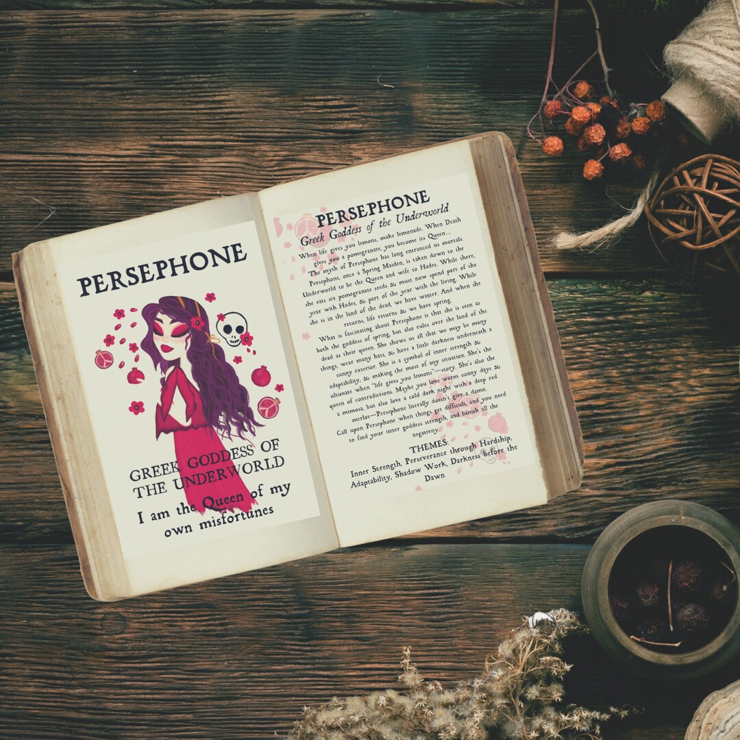 Persephone—grimoire Page Printable Book of Shadows Digital Download ...