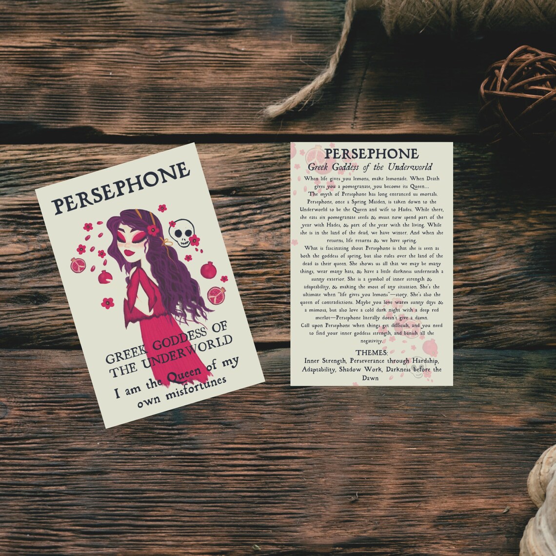 Dark Goddess Altar Original Art Cards & Info Grimoire Page—printable ...