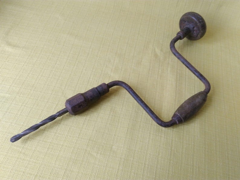 Vintage Hand Drill / Antique Metal Hand Drill / Primitive Hand Drill ...