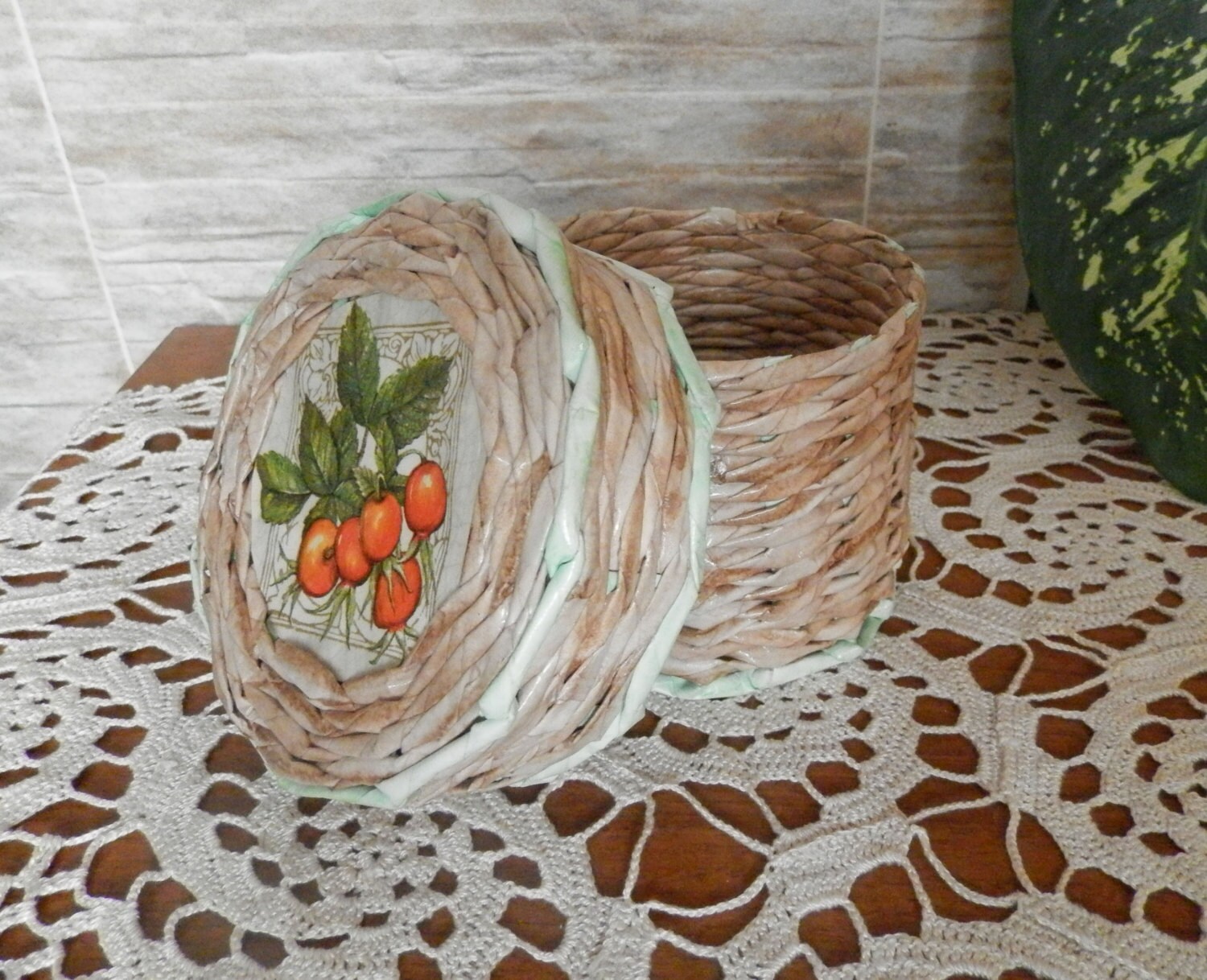 Round Handmade Box / Handmade Gift Box / Handmade Decoupage Round Box ...