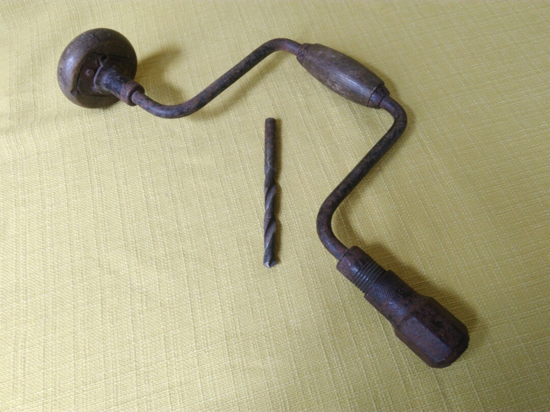 Vintage Hand Drill / Antique Metal Hand Drill / Primitive Hand Drill ...
