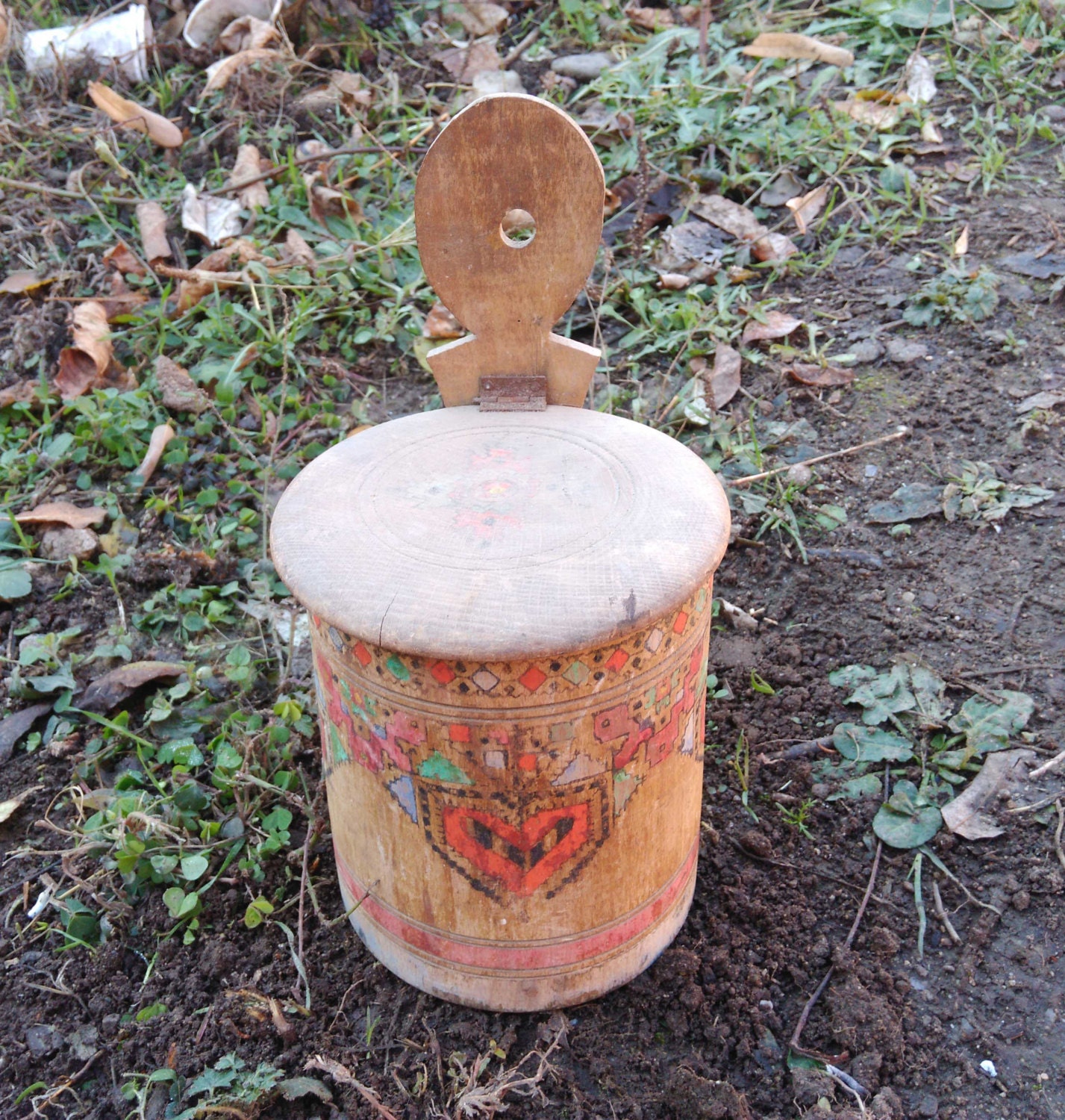 Old Wooden Wall Box / Wall Hanging / Storage Wall Box / Round Wood Box ...