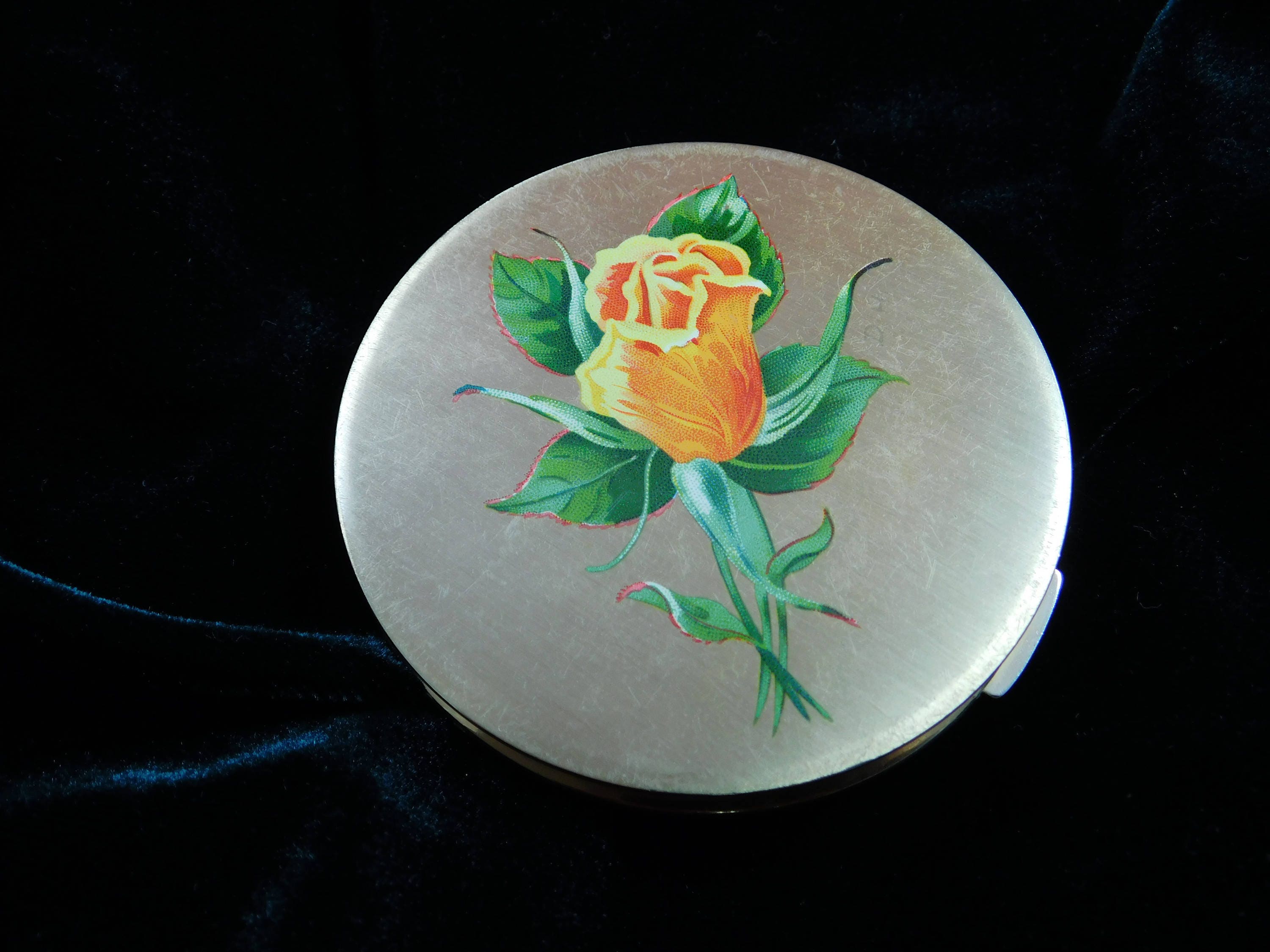 Vintage Collectible Stratton Compact Flower Paining Signer by | Etsy