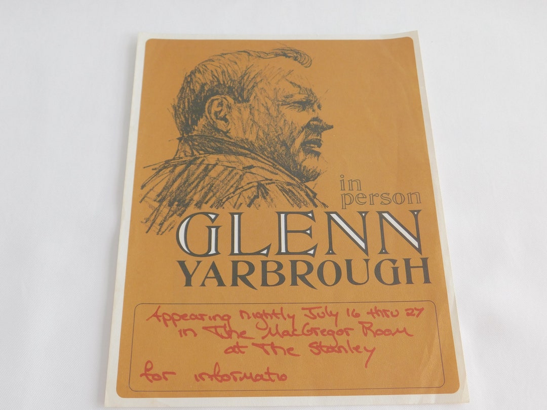 Vintage Collectible Glenn Yarbrough Concert Announcement - Etsy
