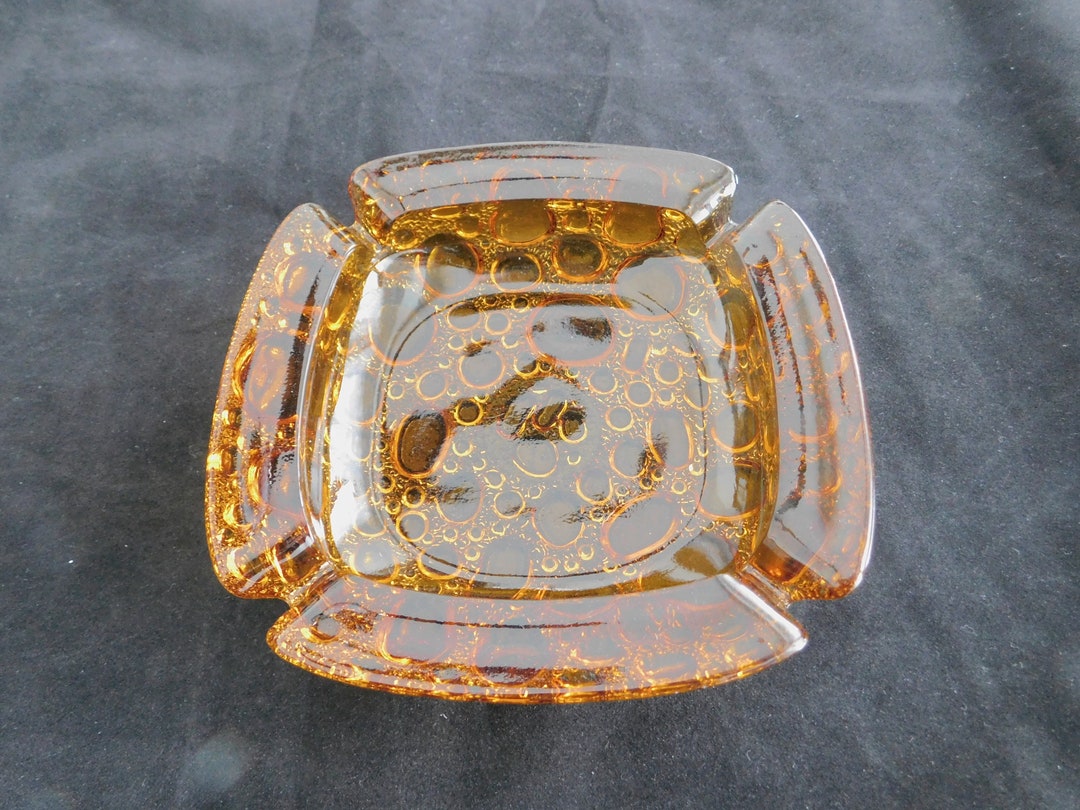 Vintage Collectible Heavy Glass Ashtray - Etsy