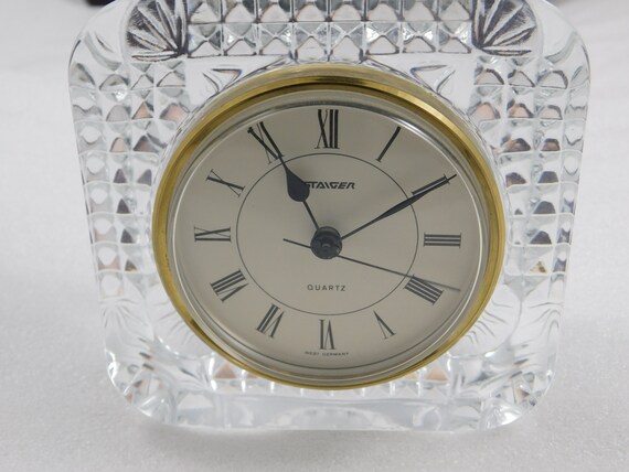 Vintage Collectible Crystal Table Clock - Etsy