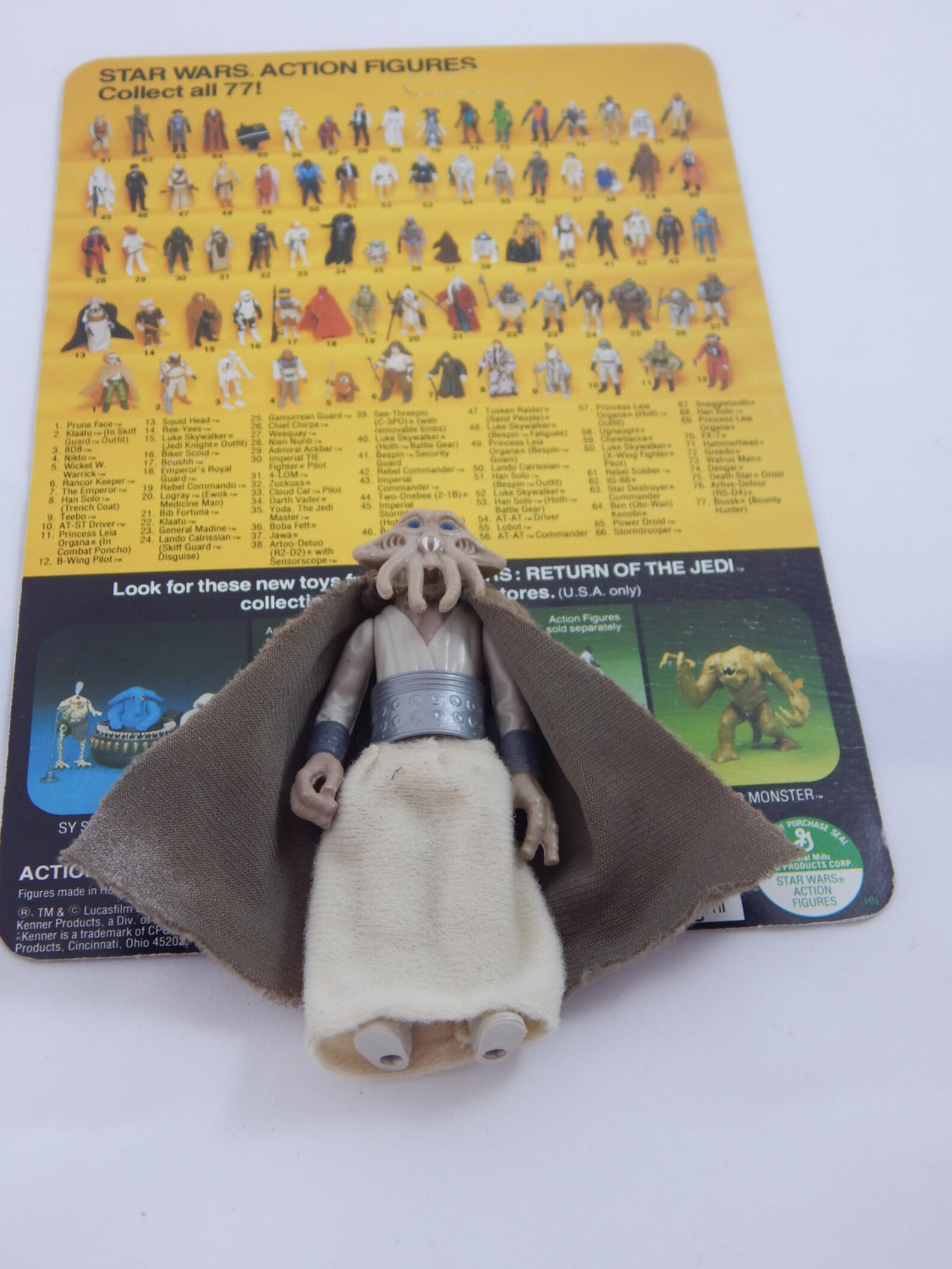 Vintage Star Wars Squid Head With Card 1983 - Etsy