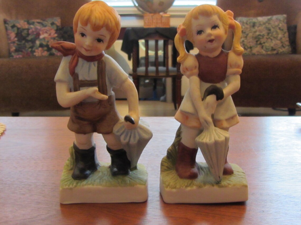 Ceramic Boy and Girl Figurines | Etsy