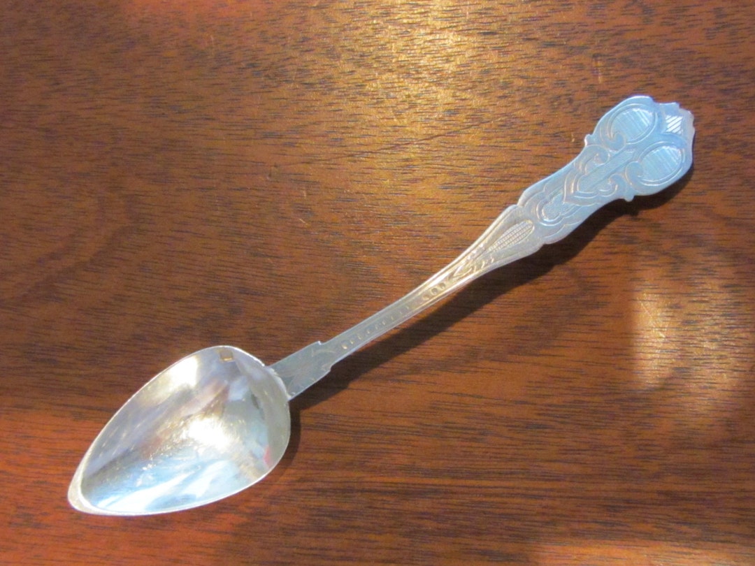 Sterling Silver Decoratively Engraved Teaspoon/ Fruit Spoon - Etsy