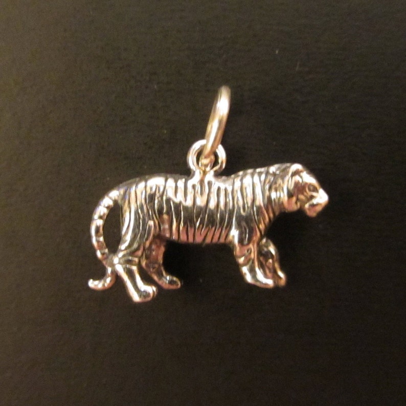 Sterling Silver 3D Engraved Tiger Cat Charm Pendant 2.89g - Etsy