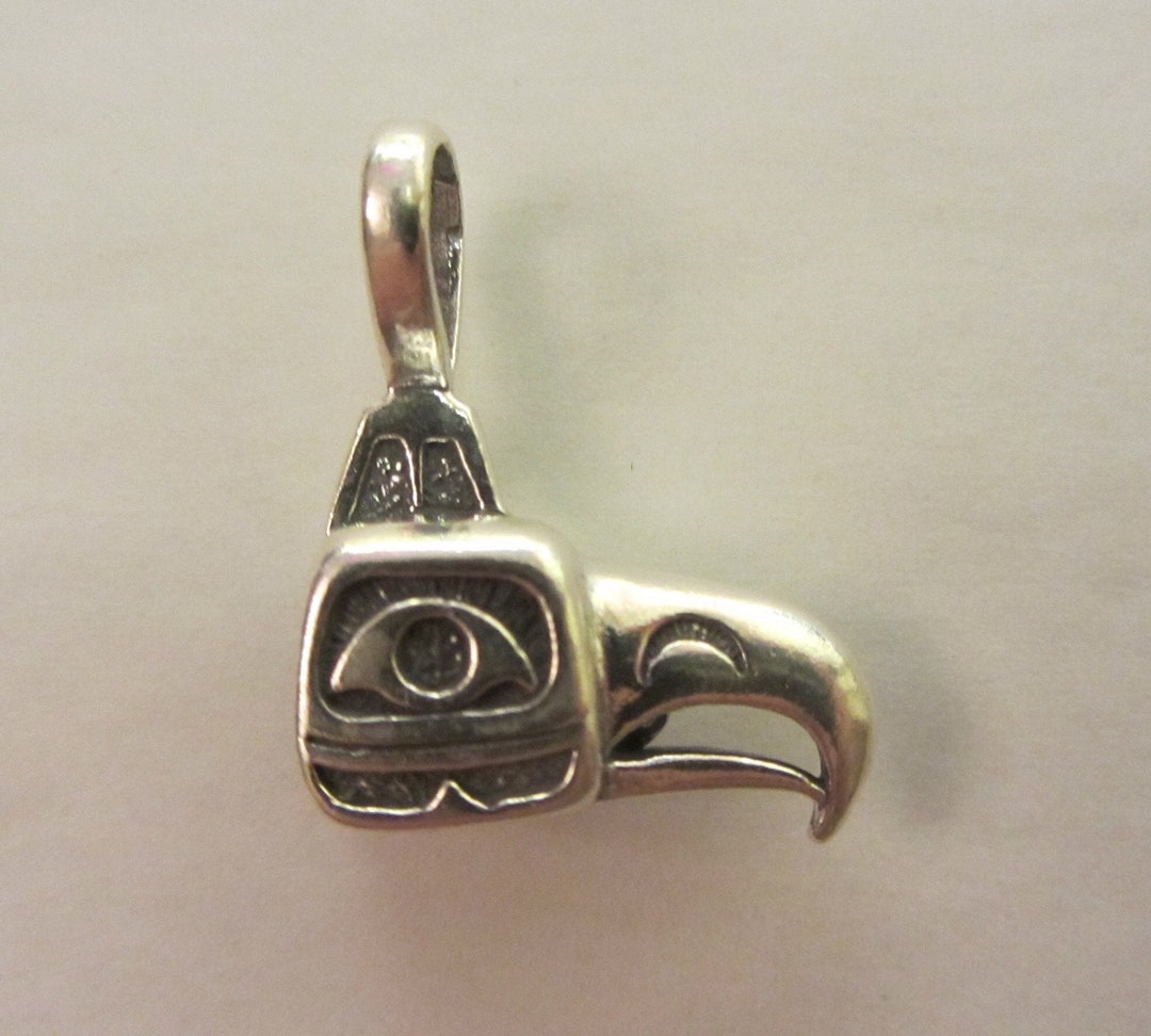 New Sterling Silver Inuit Northern Native American 3D Eagle Head ...