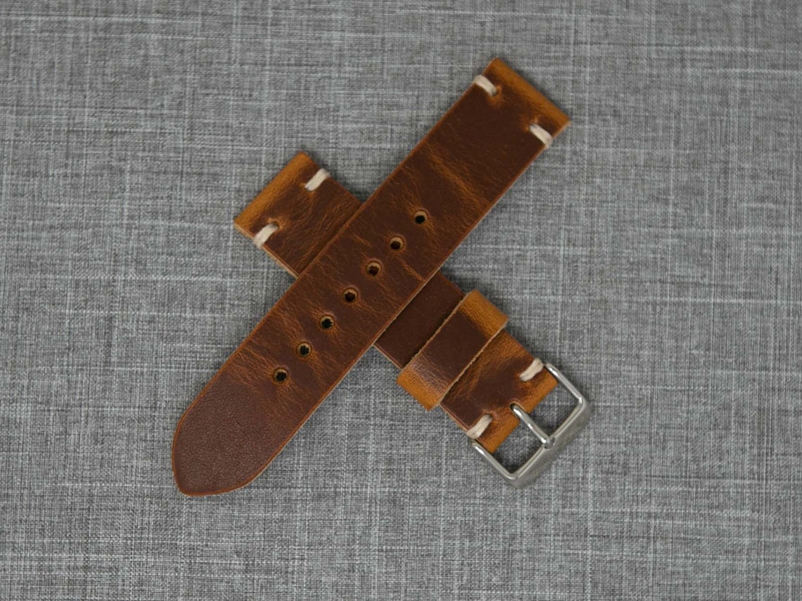 Leather Watch Strap Vintage Style 18mm 20mm 22mm 24mm - Etsy Canada