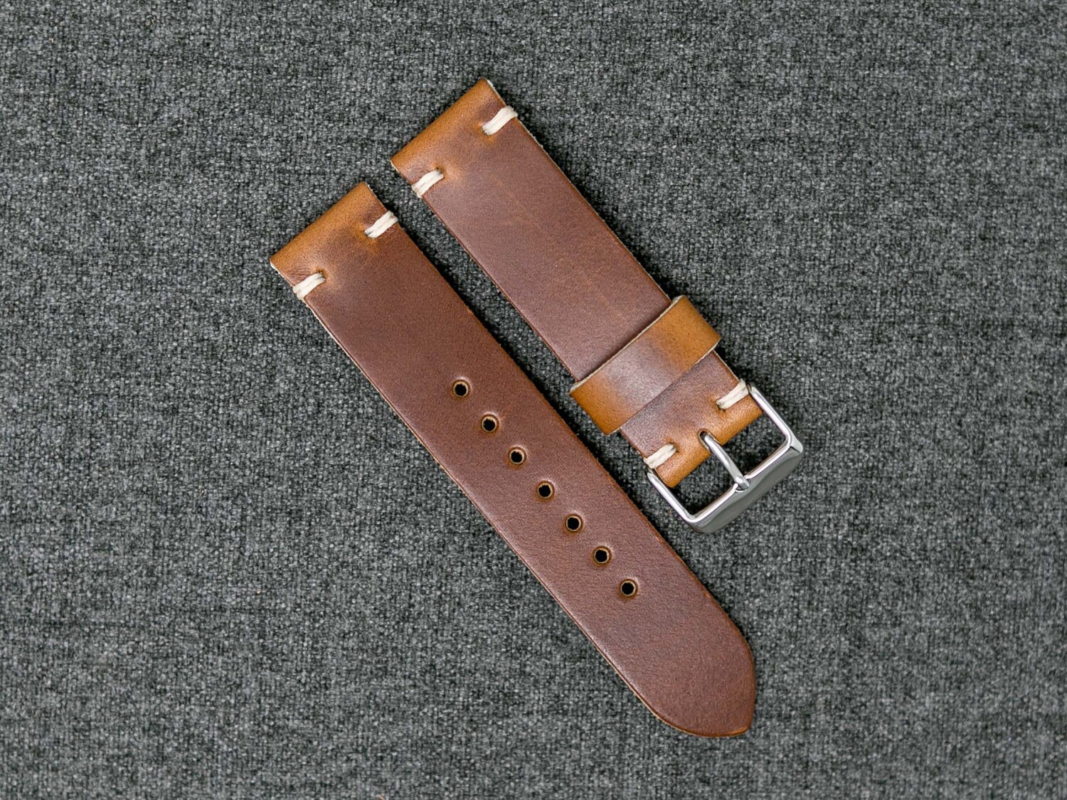 Handcrafted Leather Watch Strap 22mm Horween Leather Whiskey - Etsy