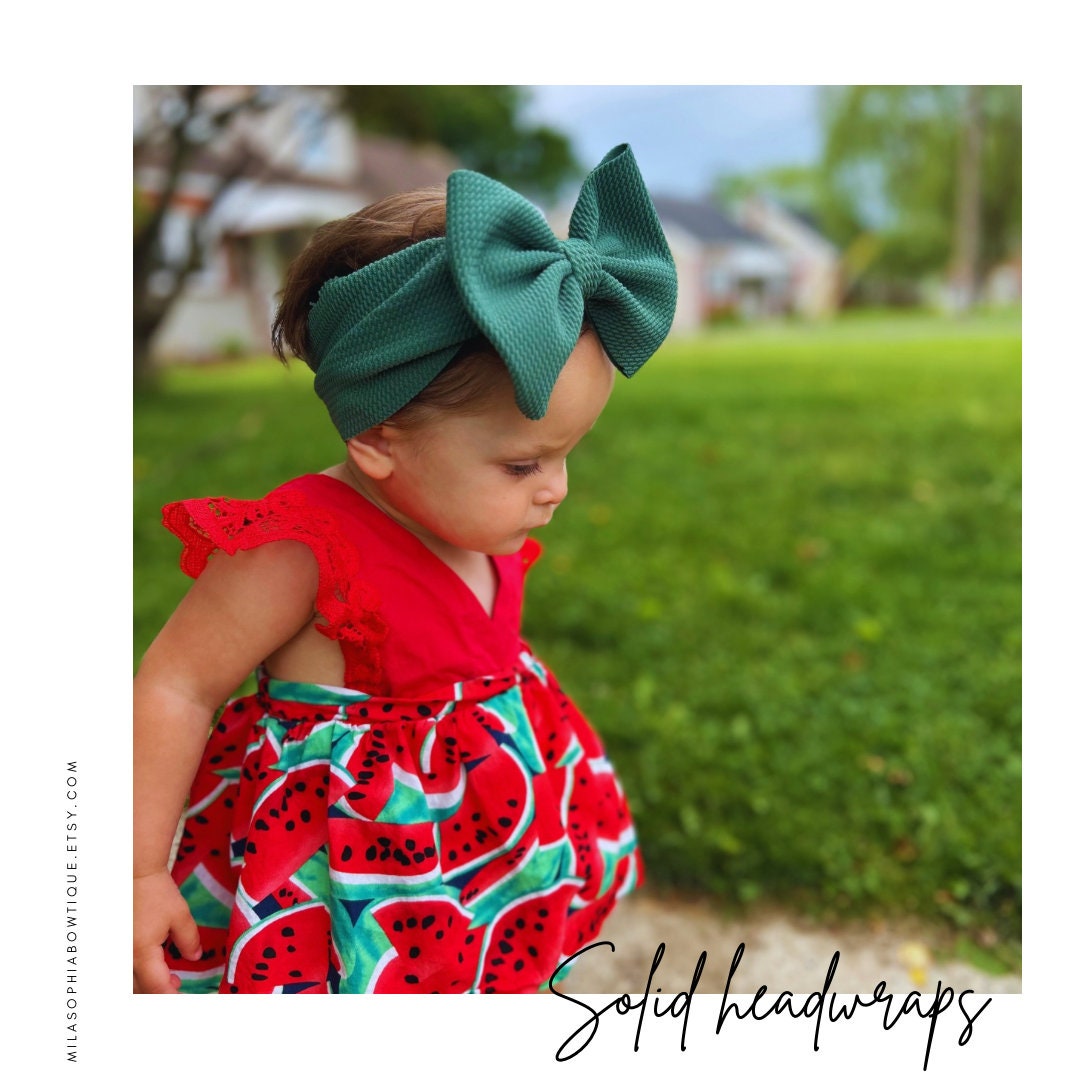 Solid Color Headwrap • Sewn Bows • Stretchy Bow • Big Bows • Fabric Bow • Headbands • Hair Bow ...