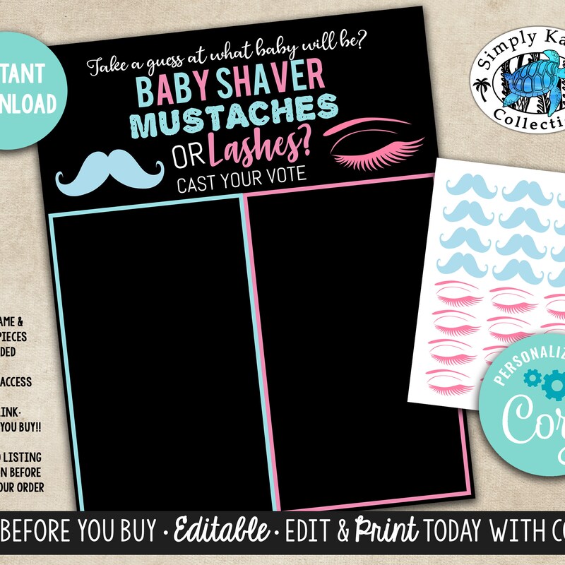 Mustache Game - Etsy