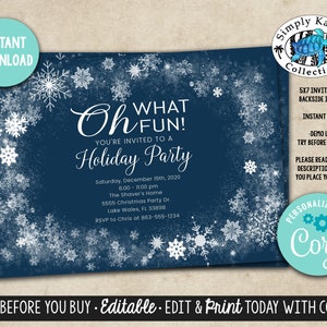 Snowflake Holiday Party, Snowflake Christmas Party, Snowflake Party ...