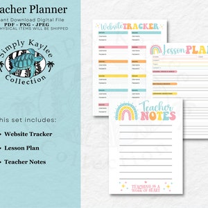 Lesson Plan Template, Lesson Planner Printable, Homeschool Teacher ...