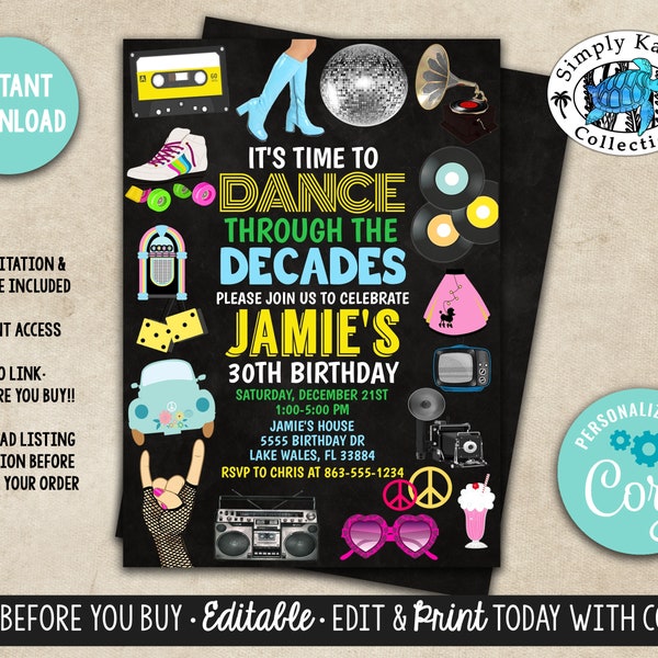 Decades Party - Etsy