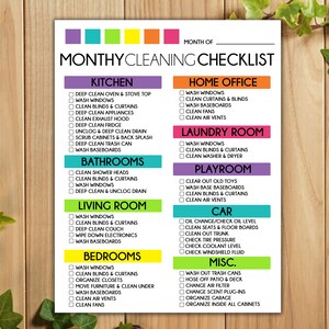 The Cleaner Home Bundle, Daily Cleaning Checklist, Weekly Cleaning ...