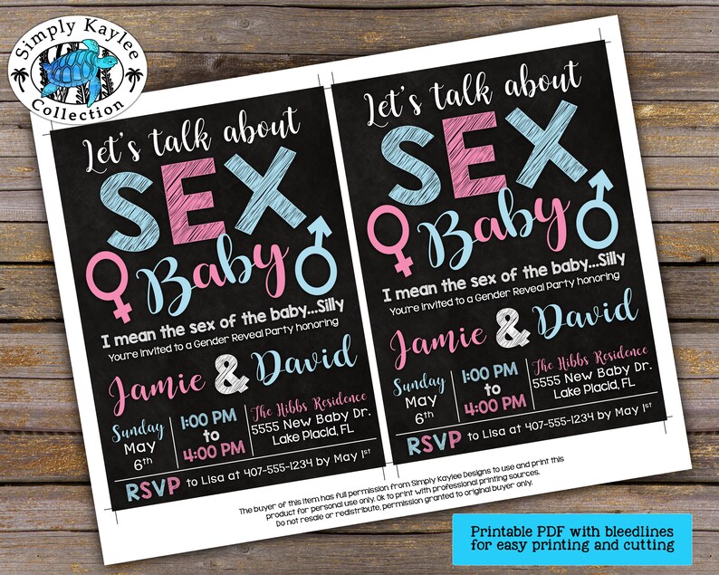 Funny Gender Reveal Party Invitation Team Pink Or Blue Etsy