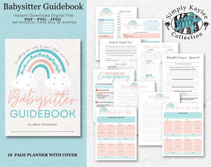 Babysitter Planner Printable, Fillable PDF Planner, Nanny Binder Notes ...