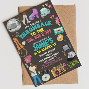 Dance Through the Decades Birthday Invitation: Retro Party (digital ...