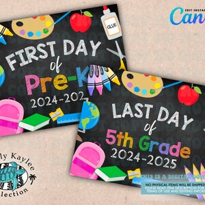 First and Last Day of School Sign Template (digital Download) - Etsy