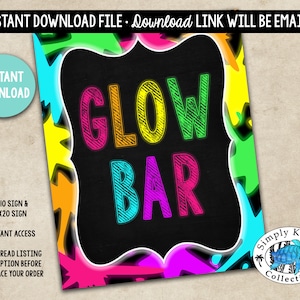 Glow Bar Party Sign - Glow Birthday Party Sign - Glow Party Sign - Etsy